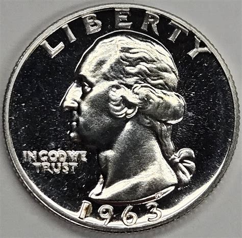1963 Washington Quarter Superb Brilliant Proof Mount Vernon Coin