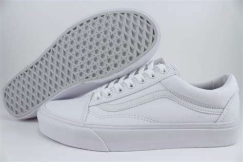 Vans Old Skool Triple True White White Low Canvas Classic Skate Sk8 Us