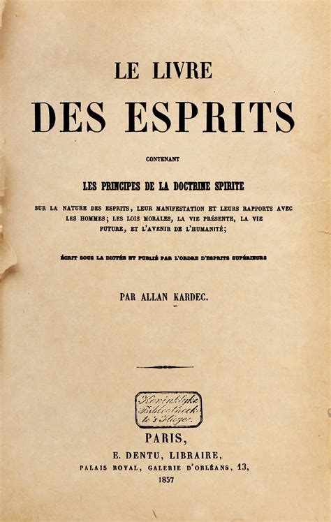 18 De Abril De 1857 Lançamento Da 1ª Edição De “o Livro Dos Espíritos” De Allan Kardec Blog