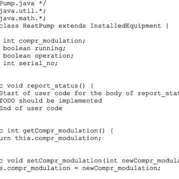 Example Of A Java Code Template Generated From A TSM Model Download Scientific Diagram