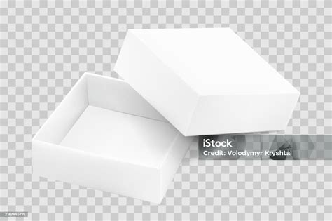 열린 상자 모형 디자인 템플릿 투명한 배경에 흰색 컨테이너의 벡터 현실적인 3d 그림 0명에 대한 스톡 벡터 아트 및 기타 이미지 0명 공란 광고 Istock