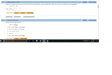 Solved Evaluate If Possible The Function At The Given