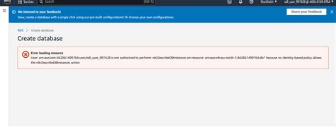 not able to create data base in rds in aws playground kodekloud devops learning community