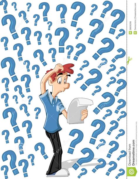 Confused Cartoon Man Surrounded By Question Marks Sponsored