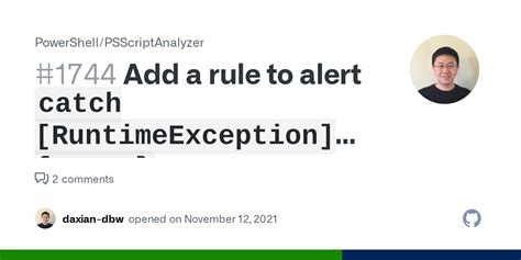 Add A Rule To Alert `catch Runtimeexception ` · Issue 1744 · Powershell