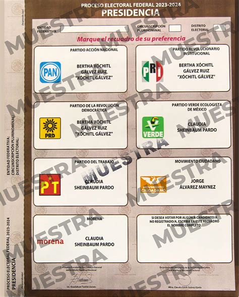 Esta Es La Boleta Electoral Que Será Utilizada Para La Elección De