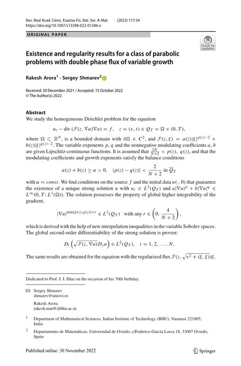 Pdf Existence And Regularity Results For A Class Of Parabolic
