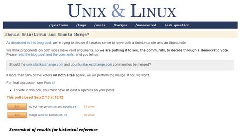 Should Unixlinux And Ubuntu Be Merged Vote Stack Overflow