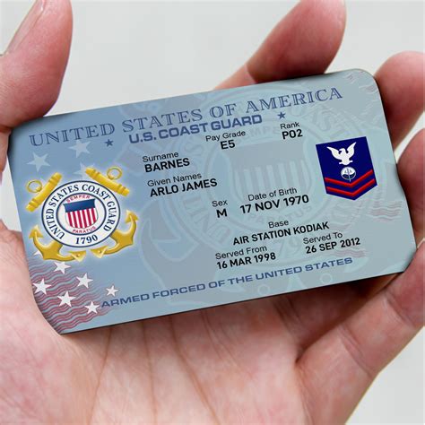 Us Coast Guard E 2 Blue Printed Metal Card Proud Us Veteran