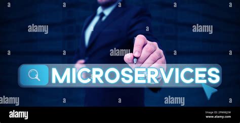 Text Caption Presenting Microservices Business Idea Software Development Technique Building