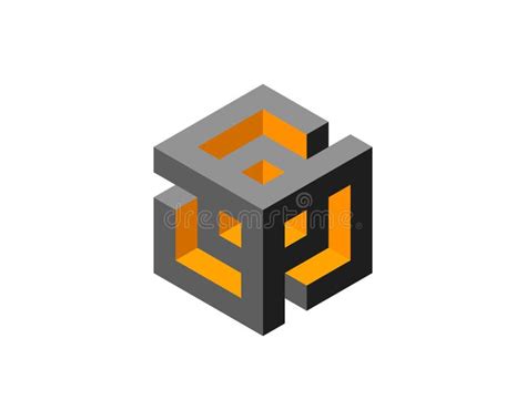 Abstract Isometric Cube Design Interlocking Shapes Create A Sense Of
