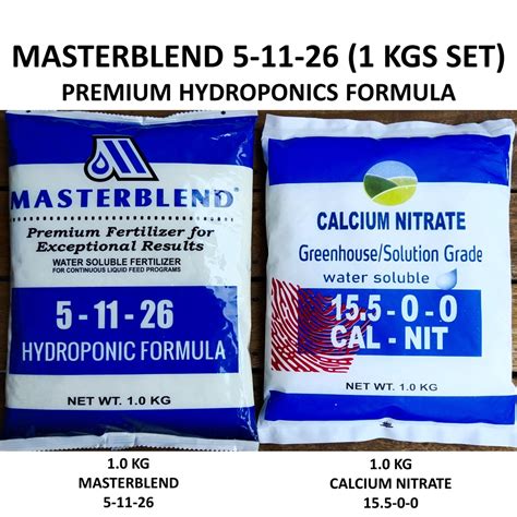 Masterblend 5 11 26 Hydroponics Formula 1kg Set Shopee Philippines