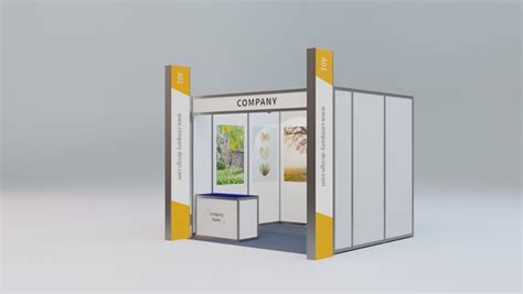 Exhibition Trade Show Booth Basic Side Large Square Signage 3d Model Turbosquid 2032099