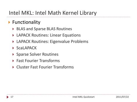 Ppt Introduction To Parallel Computing Intel Math Kernel Library Powerpoint Presentation Id