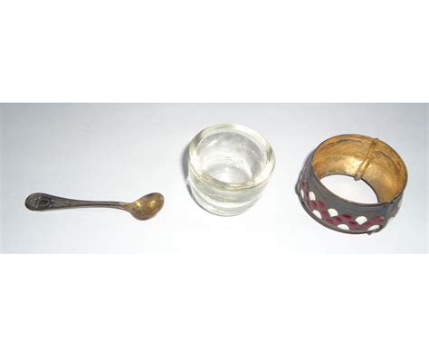 Солонка в эмалях с ложечкой, 50-60-е гг., СССР