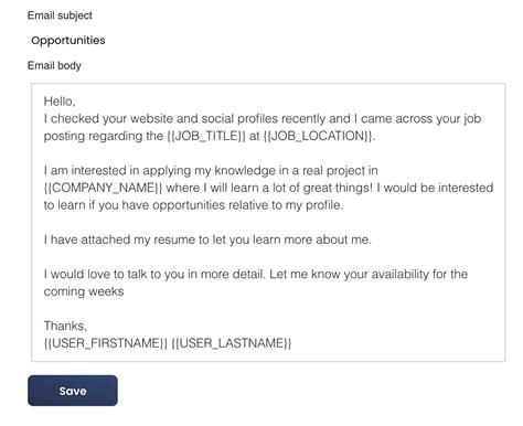 Job Application Email Subject