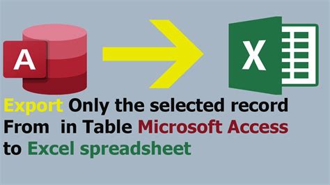 How To Export Only The Selected Record From Table Microsoft Access To