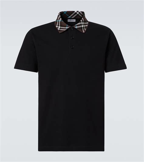 Cotton Polo Shirt In Black Burberry Mytheresa