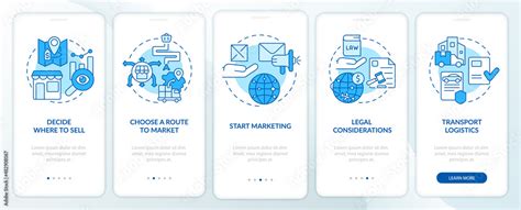 Export Business Tips Blue Onboarding Mobile App Screen Walkthrough 5