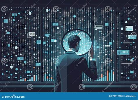 data scientist analyzing huge data set to find hidden patterns and