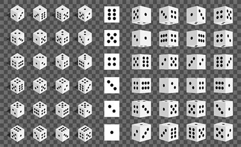 아이소메트릭 3d 도박 주사위 조합 투명 한 배경에 고립의 크리에이 티브 벡터 일러스트 아트 디자인 게임입니다 추상 개념 그래픽 카지노 24 회전 큐브 요소 주사위에 대한