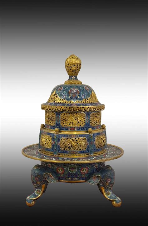 A Piece Of Cloisonné Enamel Elephant Foot Dragon Top Furnace Auction