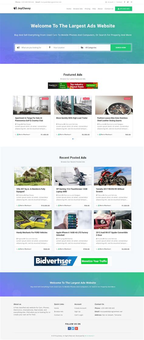 Joyclassy Complete Classified Ads Script By 255programmer Codester