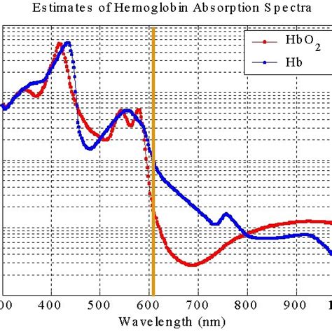 1 Oxy And Deoxy Hemoglobin Absorption Spectra As A Function Of