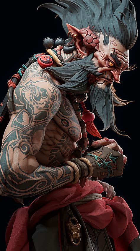 Bakemono Samurai Warrior Tattoo Character Art Samurai Artwork