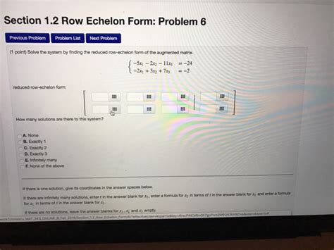 Solved Section 12 Row Echelon Form Problem6 Previous