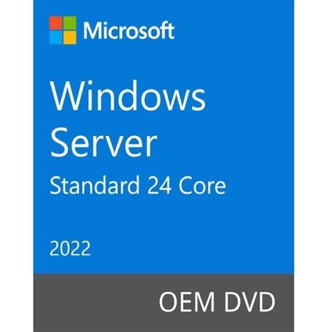 Операционная система Microsoft Windows Server Standard 2022 64bit English 1pk Oem Dvd 24 Core