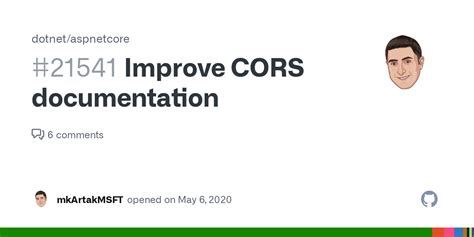 Improve Cors Documentation · Issue 21541 · Dotnetaspnetcore · Github