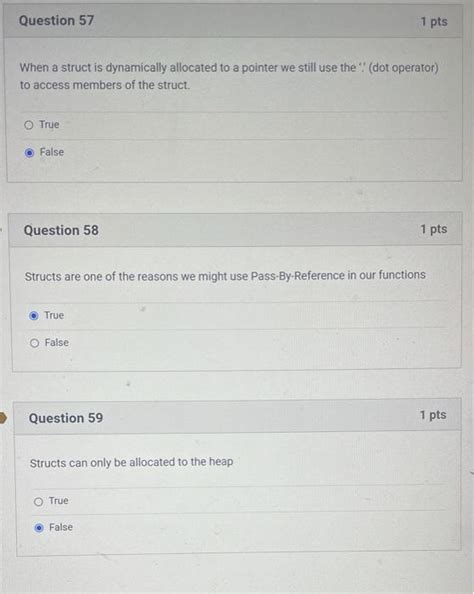 Solved Question 57 1 Pts When A Struct Is Dynamically