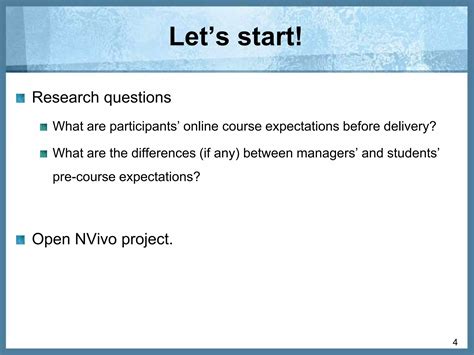 Qualitative Data Analysis Using Nvivo An Intermediate Workshop Ppt