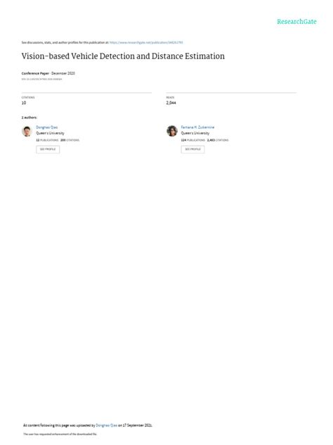 Vision Basedvehicledetectionanddistanceestimation Pdf Deep Learning