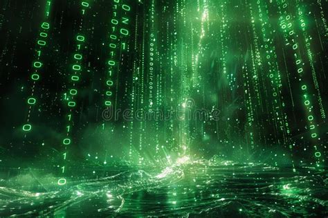 A Background Of Green Binary Code On Black Resembling The Style Of The