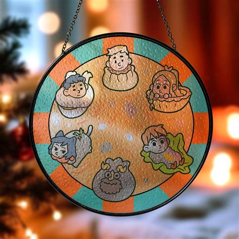 Delicious In Dungeon Cute Chibi Characters Stained Glass Suncatcher