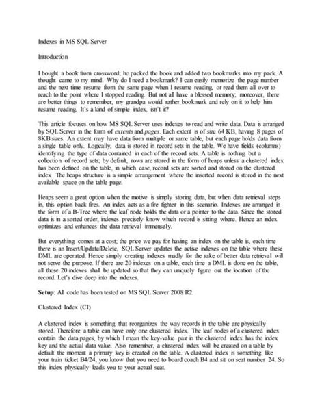 Indexes In Ms Sql Server Pdf