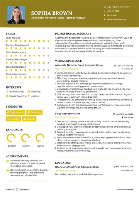 10 National Sales Representative Resume Samples And Templates For 2025
