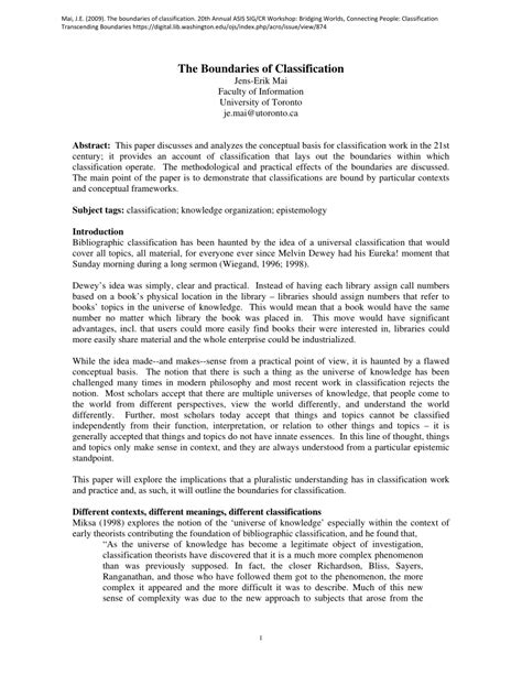 Pdf The Boundaries Of Classification