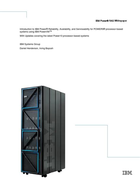 Introduction To Ibm® Power® Reliability Availability And