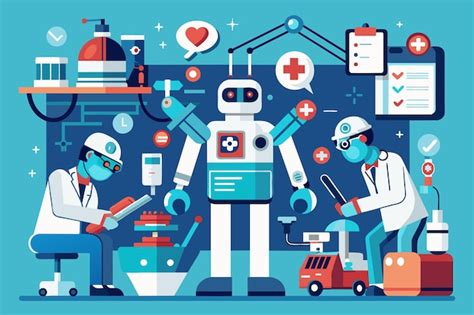 Premium Vector Robotics In Healthcare Assisting With Surgeries And Patient Care