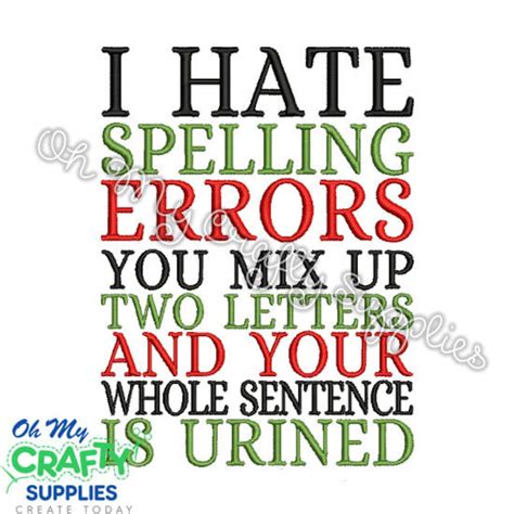 Spelling Errors Embroidery Design Etsy