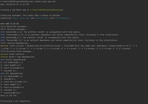 React 설치 에러 노드버전