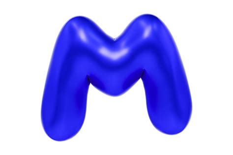 블루 풍선 만화 글꼴 프리미엄 3d 일러스트로 만든 재미있는 3d 글꼴 문자 M 디지털 생성 이미지에 대한 스톡 사진 및 기타 이미지 디지털 생성 이미지 바람