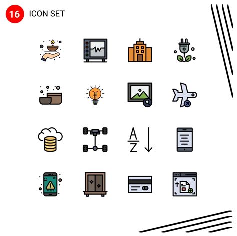 Set Of 16 Modern Ui Icons Symbols Signs For Science Tree Medical Plug Office Editable Creative