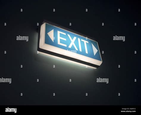 An Image Of A Glowing Exit Sign Stock Photo Alamy