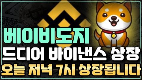 긴급속보 베이비도지 바이낸스 드디어 상장 홀더분들 오래 기다리셨습니다 Youtube
