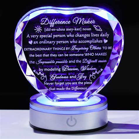 Enjinkail Difference Maker Crystal Plaque With Led Base