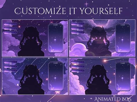 Magical Night Twitch Frames Twitch Background Overlay Stream Package Starry Sky Cute
